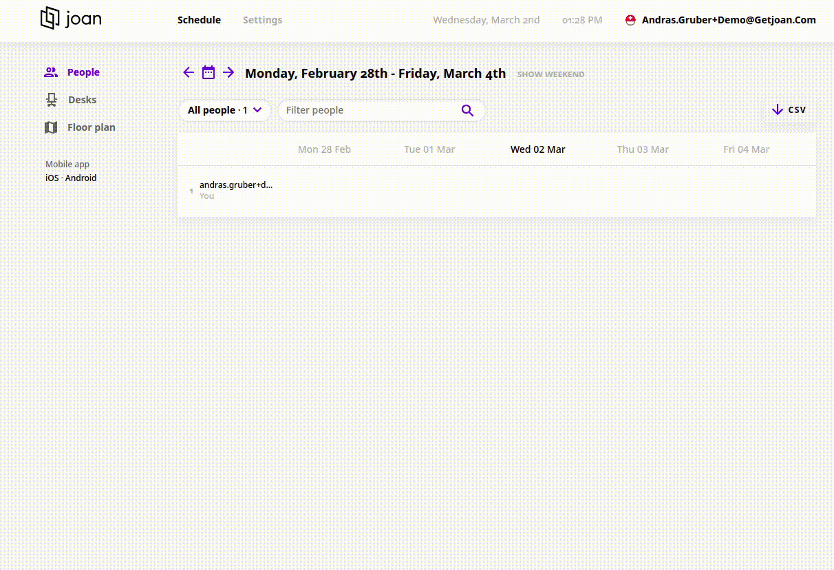 Desk Booking - Departments